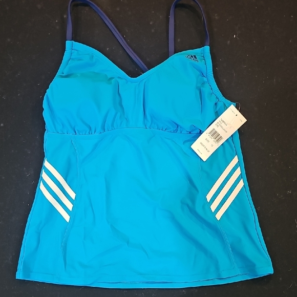 adidas | Swim | Adidas Blue Swim Sports Bra With Builtin Support | Poshmark